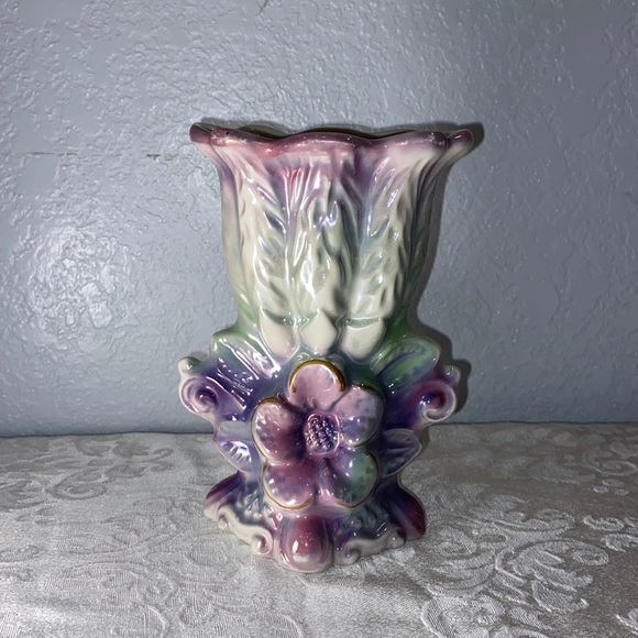 Accents | Vintage Lusterware Vase Purple And Green Made In Brazil ...